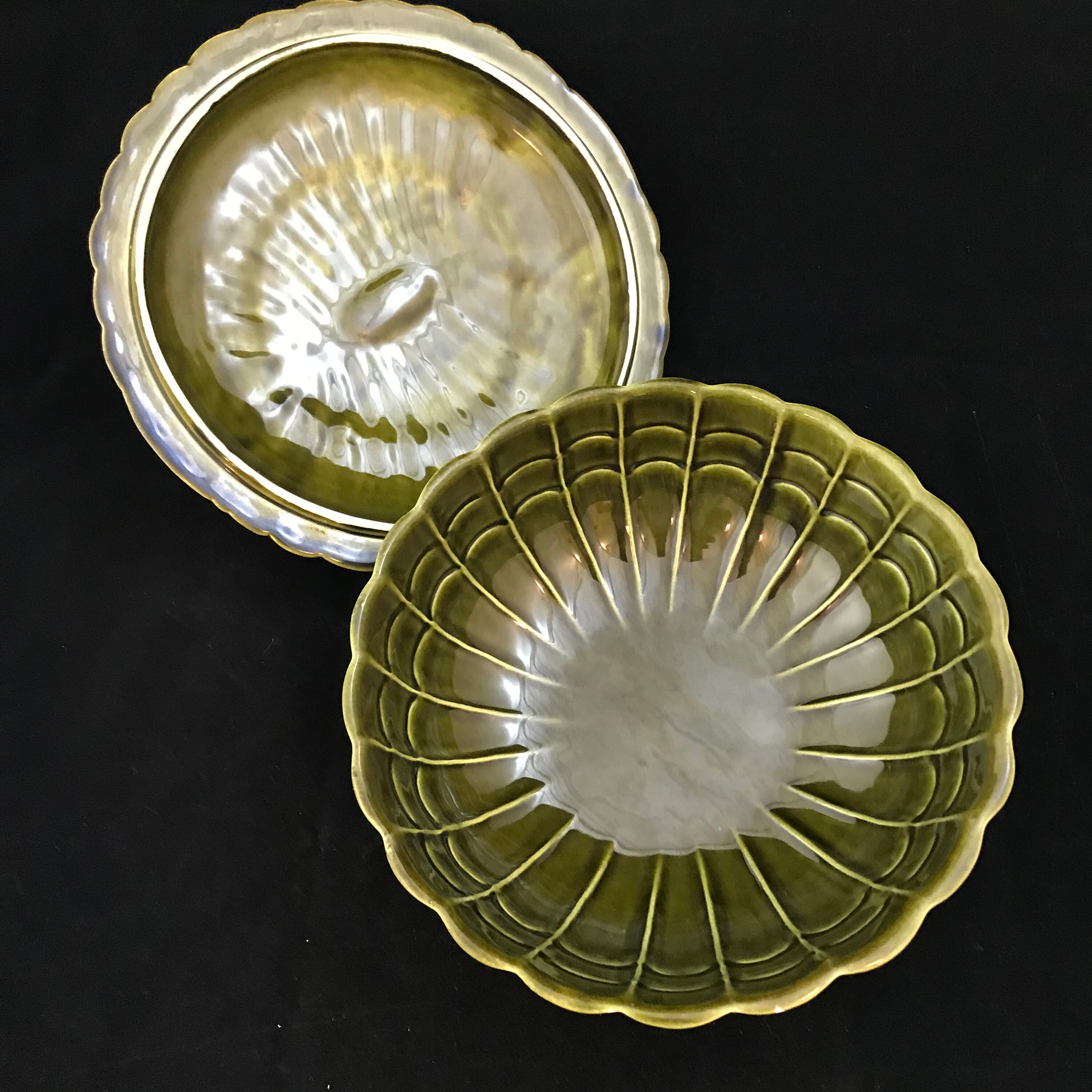 Vintage California USA Pottery Shell Bowl W/ Lid 304 - Etsy