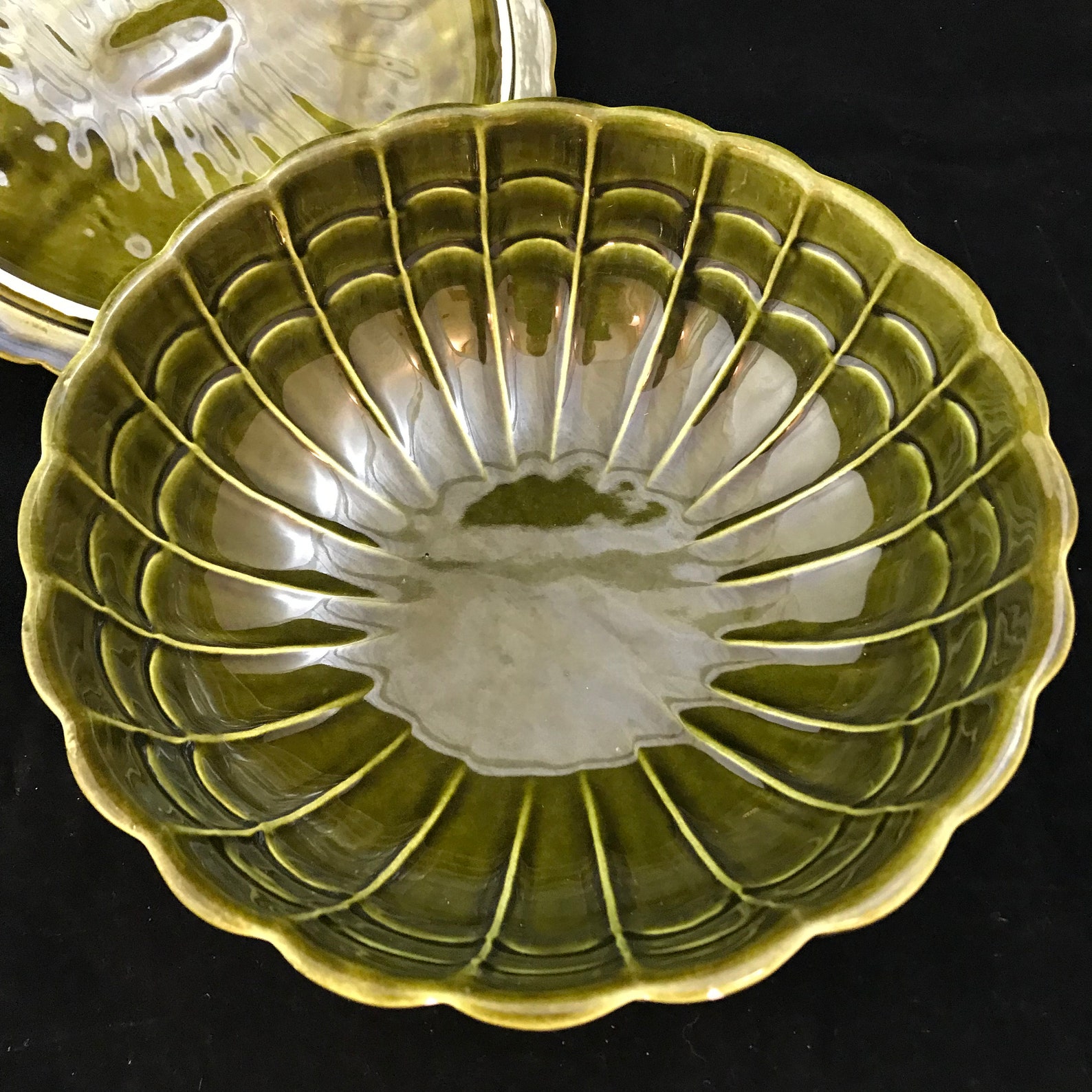 Vintage California USA Pottery Shell Bowl W/ Lid 304 - Etsy