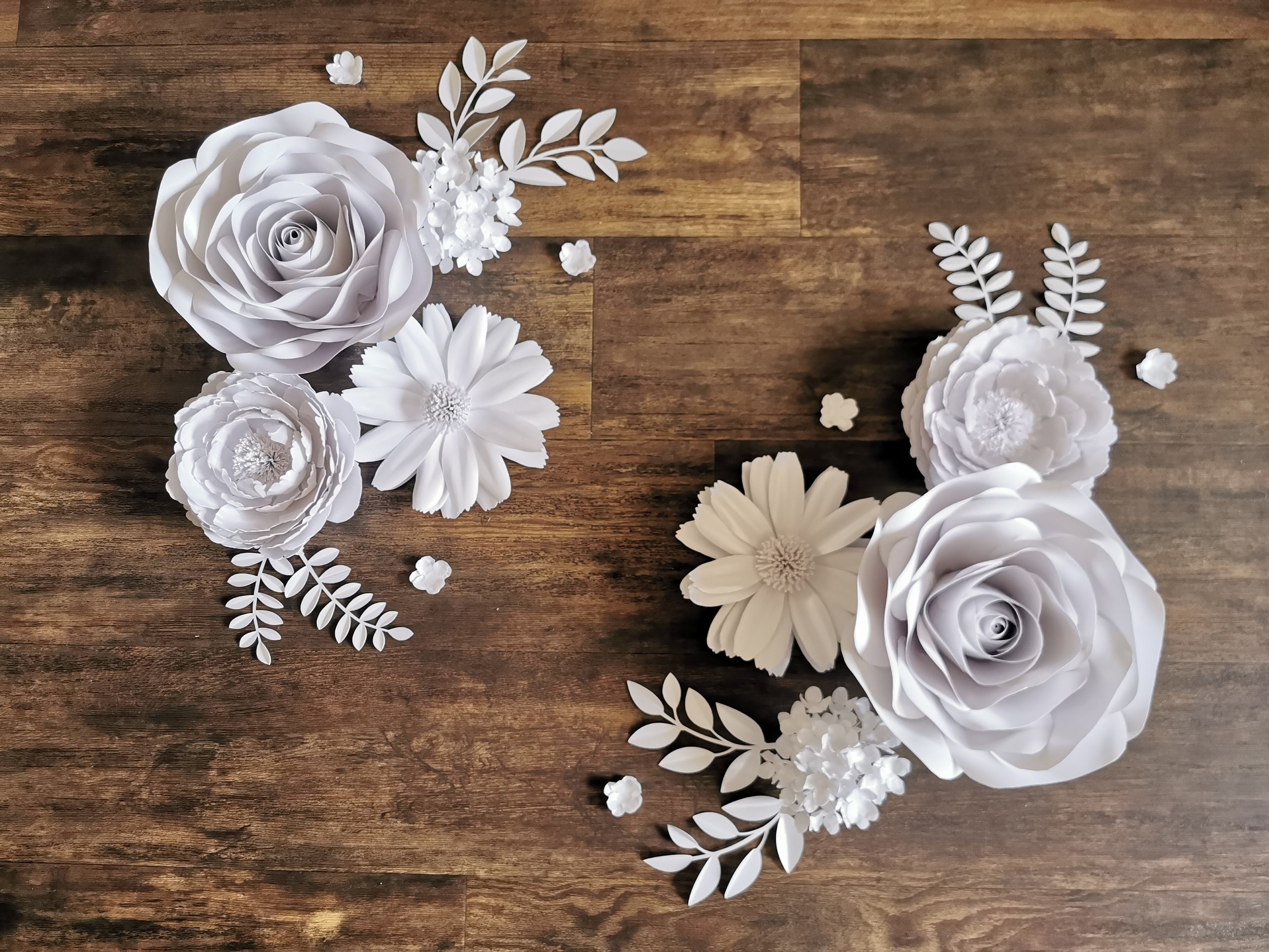 Modern White Paper Flower Wall Decor White Flower Wall Art - Etsy