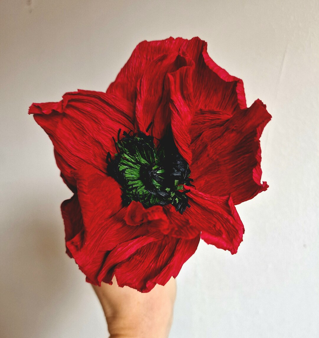 Handmade Red Poppy Crepe Paper Poppy Remembrance Day Poppy - Etsy