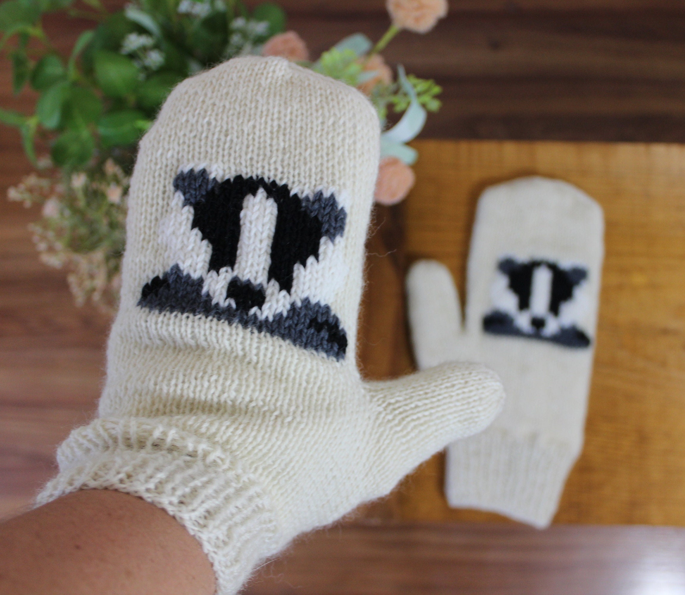 Badger Mittens / Wisconsin Badger Mittens / Bucky the Badger Mittens - Etsy