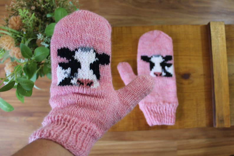 Cow Mittens / Yellow Cow Mittens / Brown Cow Mittens / Gray Cow Mittens ...
