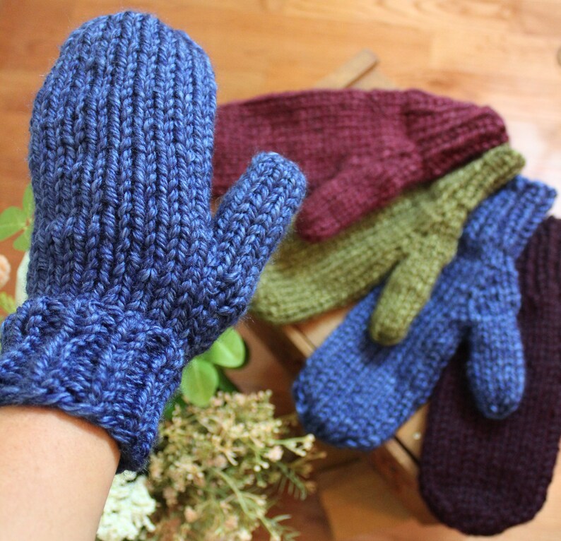 Chunky Knit Mittens / Jewel Tone Chunky Mittens - Etsy