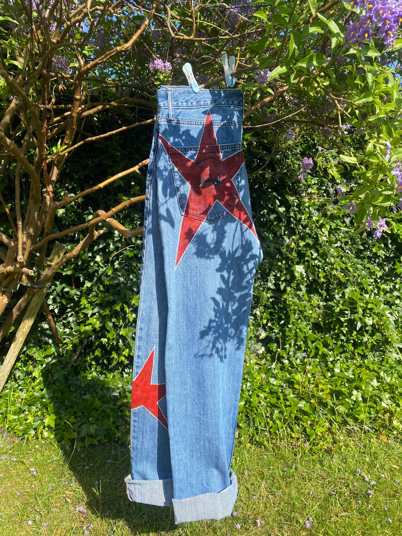 Ur a Star Vintage Painted Jeans - Etsy UK