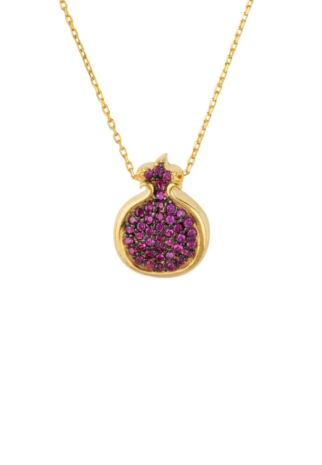 Latelita Pomegranate Ruby Pink Pendant Necklace Gold for Women ...