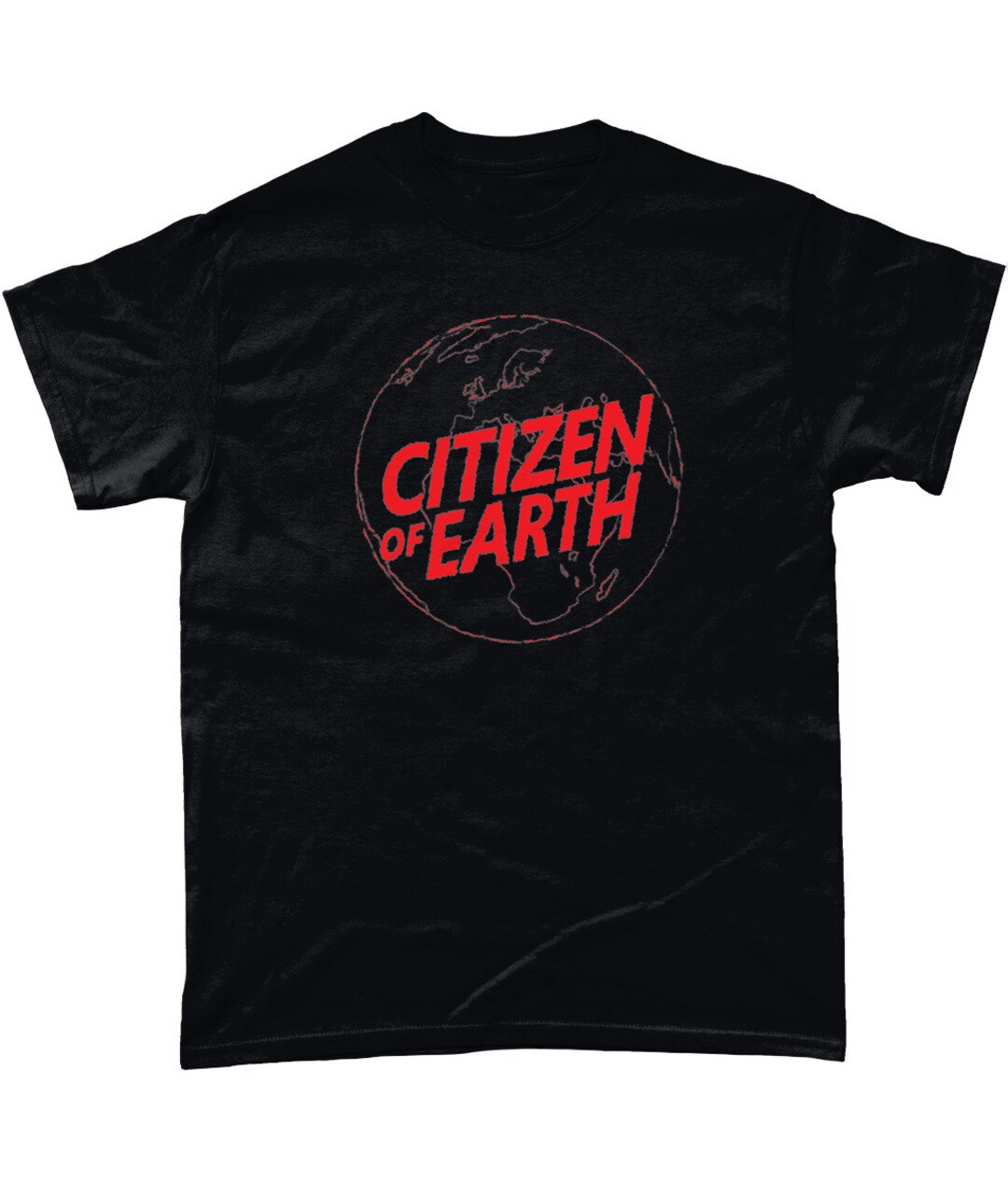 Unique Citizen of Earth Illustration Design, Red Print on a White or ...
