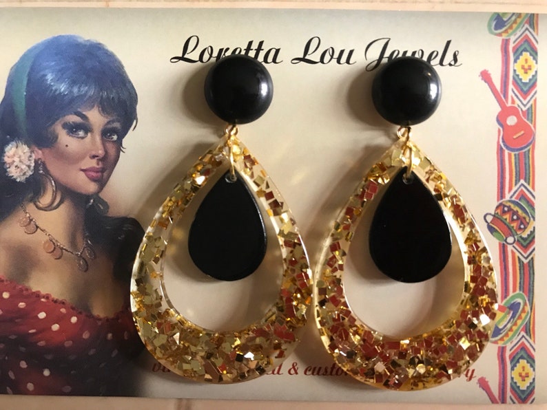 Vintage Inspired Earrings in Drop Shape 40s 50s Style - Etsy