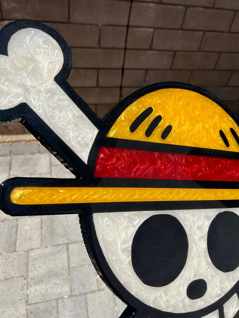 One Piece Straw Hat Jolly Roger Wall Art - Etsy