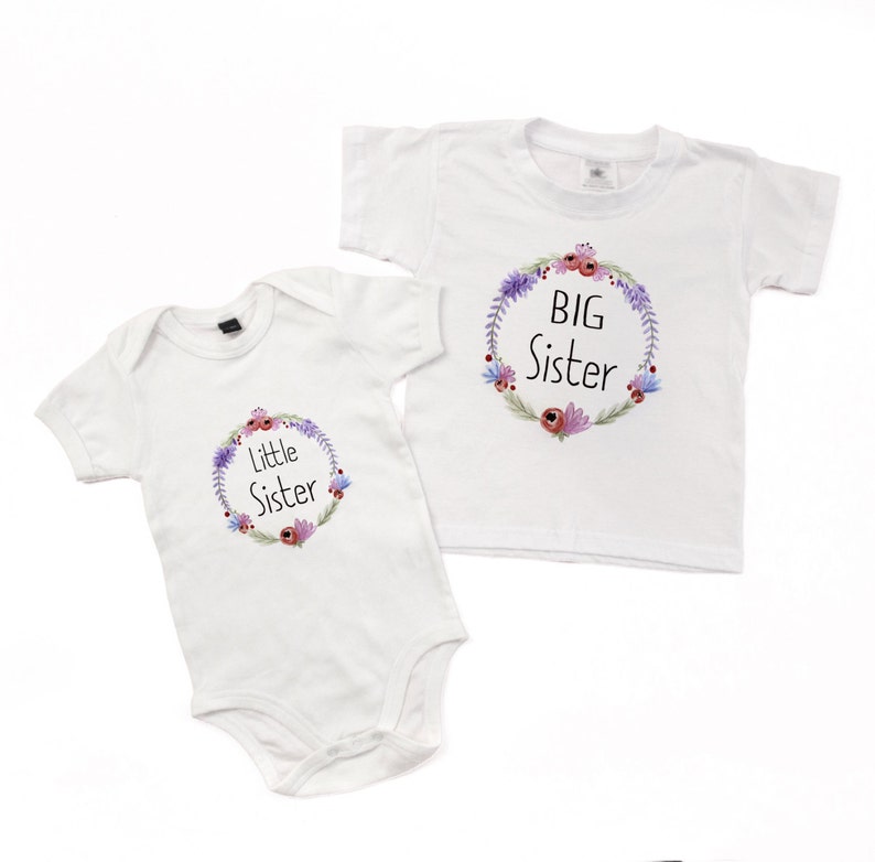 Big Sister Little Sister Matching Outfit BABYGROW & T-SHIRT - Etsy UK