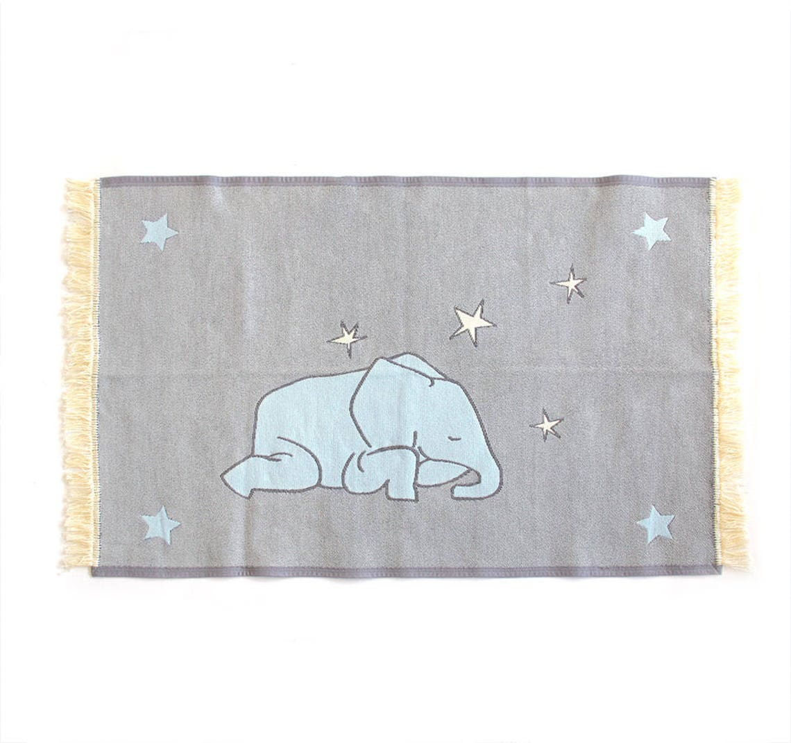 Elephant Nursery Rug Nursery Decor Children's / - Etsy