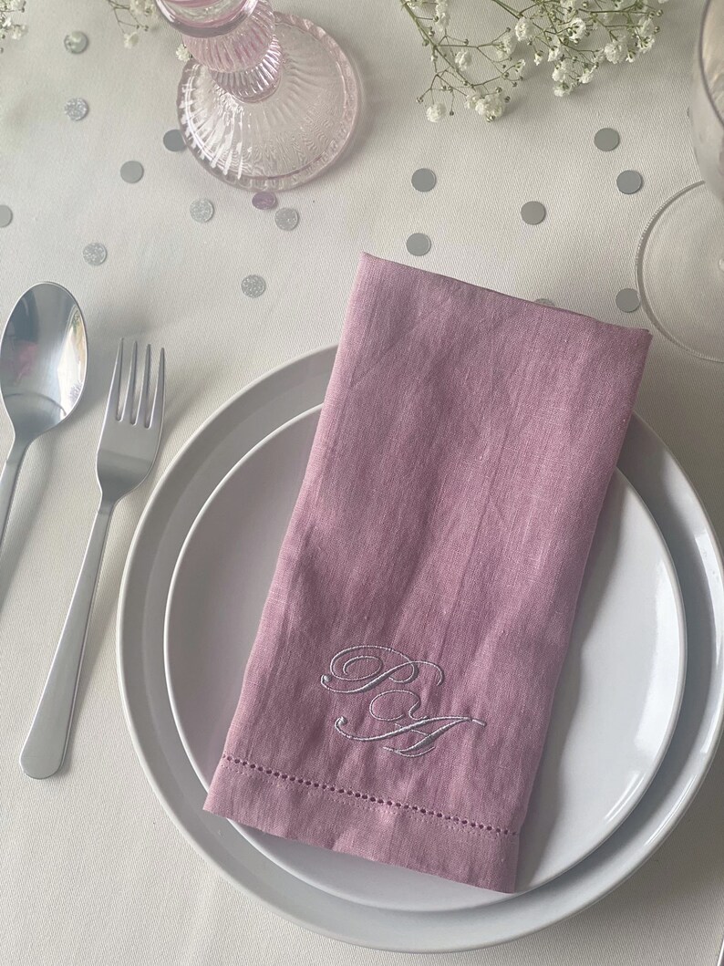 Premium 100% Linen Hemstitch Napkins Luxury Napkins Wedding - Etsy