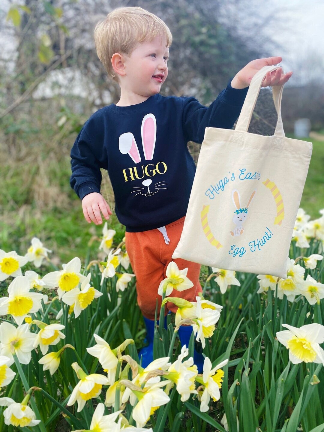 Personalised Easter Bunny Sweatshirt, Children's Sweater, Rabbit Ears ...