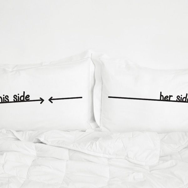 His and Her Pillow Cases - Etsy