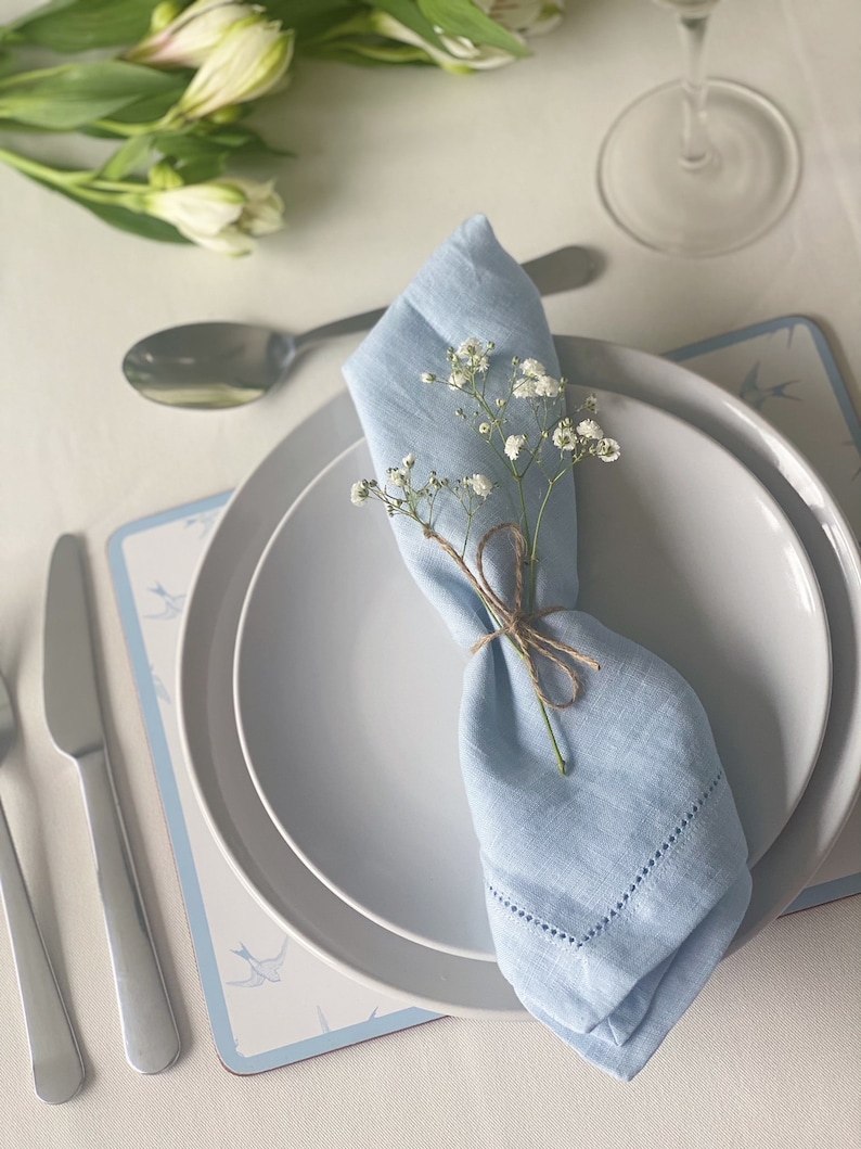 Premium 100% Linen Hemstitch Napkins Luxury Napkins Wedding - Etsy