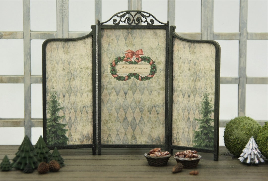 843 Kit Dollhouse Miniature Nostalgia III Folding Screen / Table Model ...