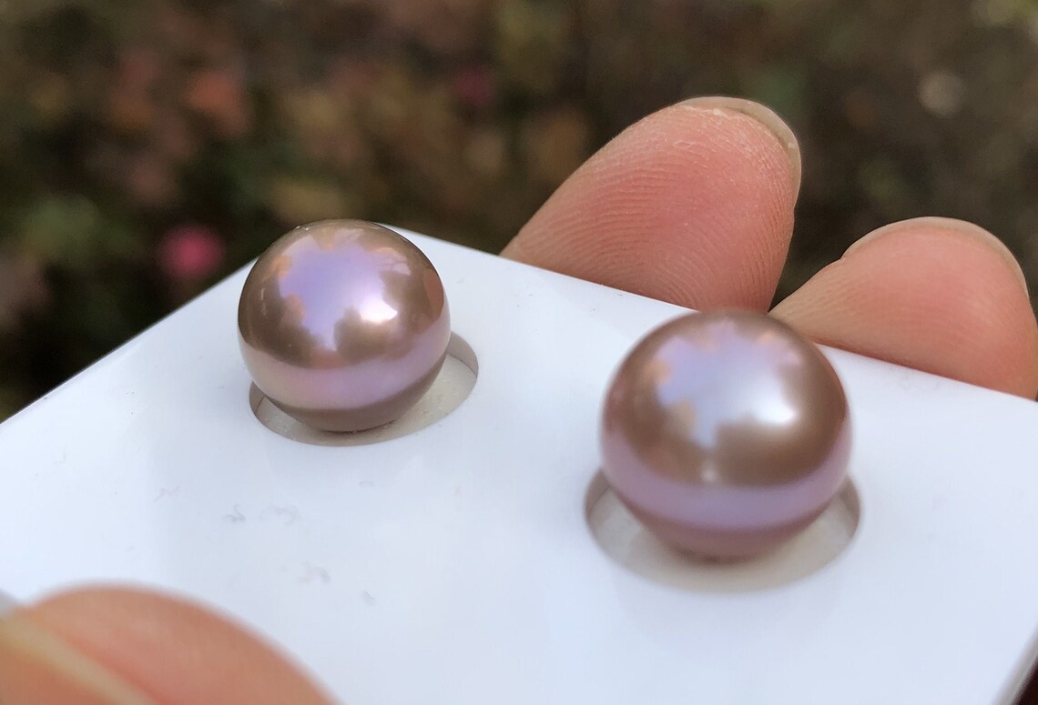 1pair 10-11mm Pink Edison Pearl genuine Freshwater Pearl - Etsy