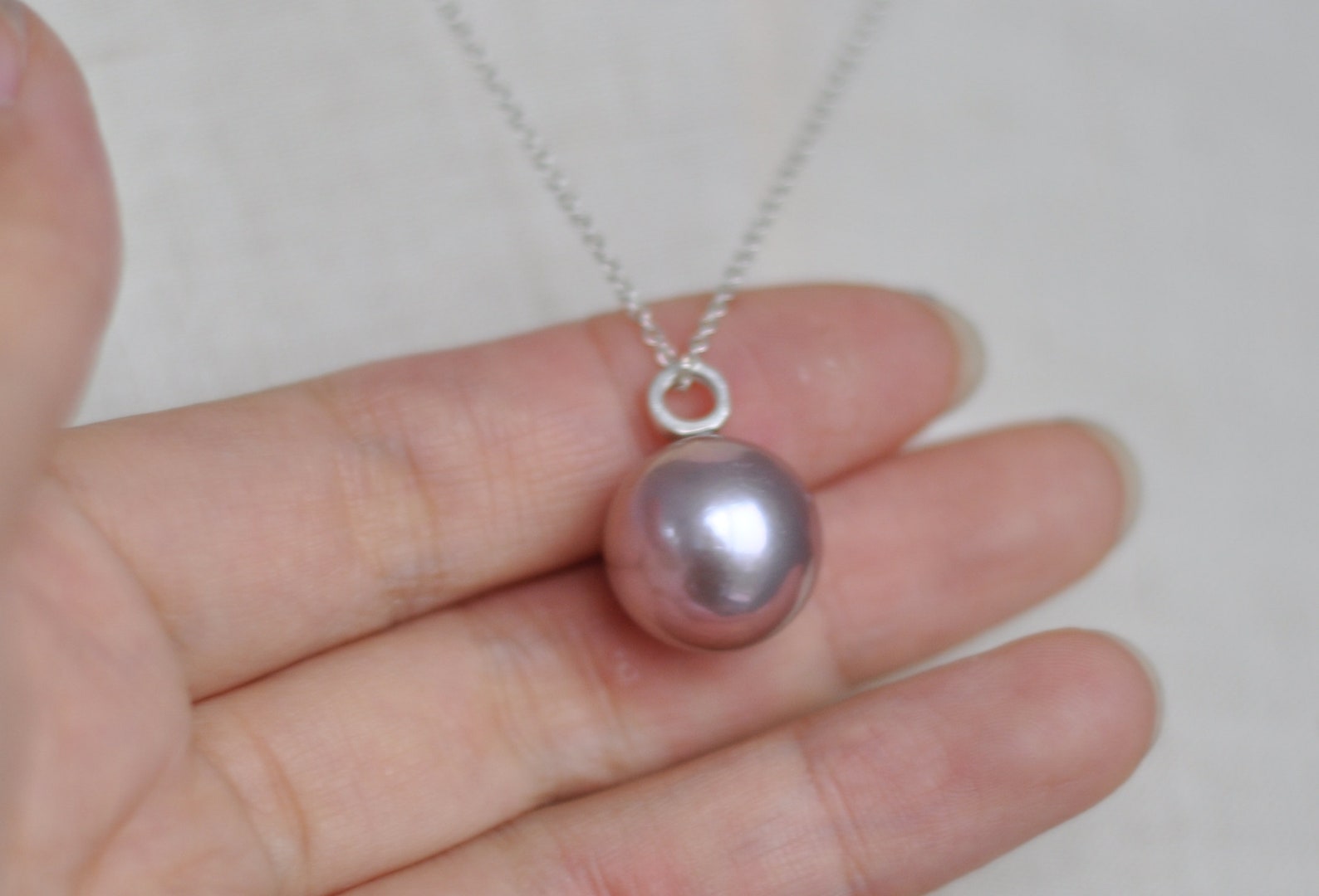 14-15mm Natural Pink,lavender Edison Pearl,round Edison Pearl Pendant ...