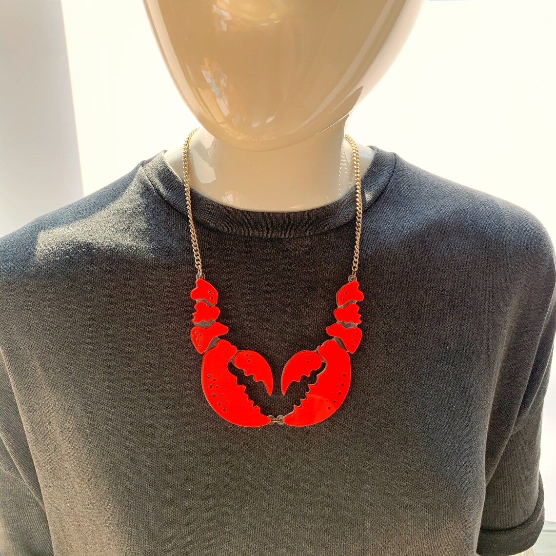 Lobster Necklace Perspex Jewellery Perspex Jewelry Acrylic | Etsy UK