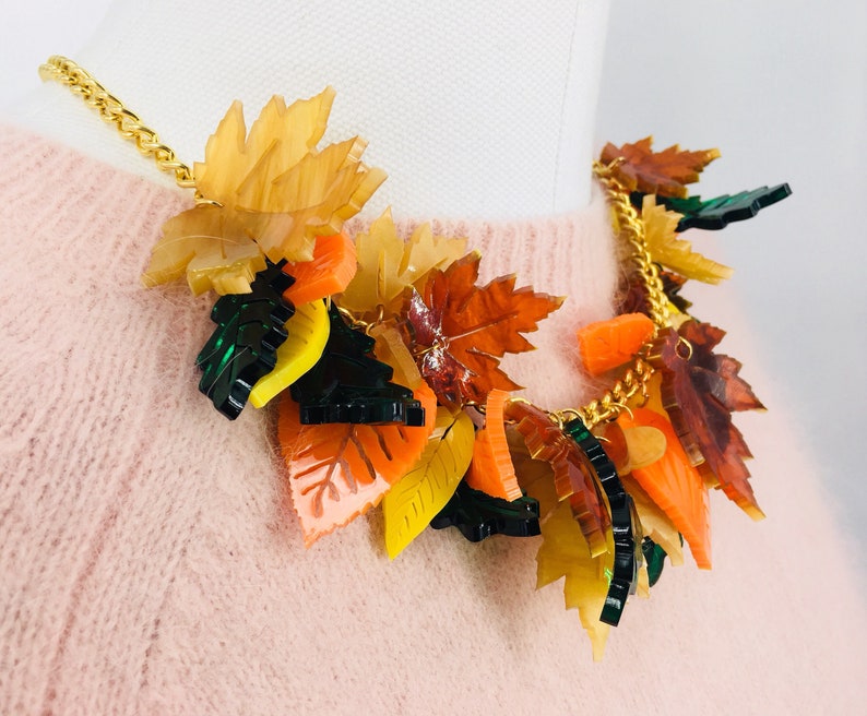 Autumn Necklace, Plastic Jewellery, Statement Jewellery, Perspex ...