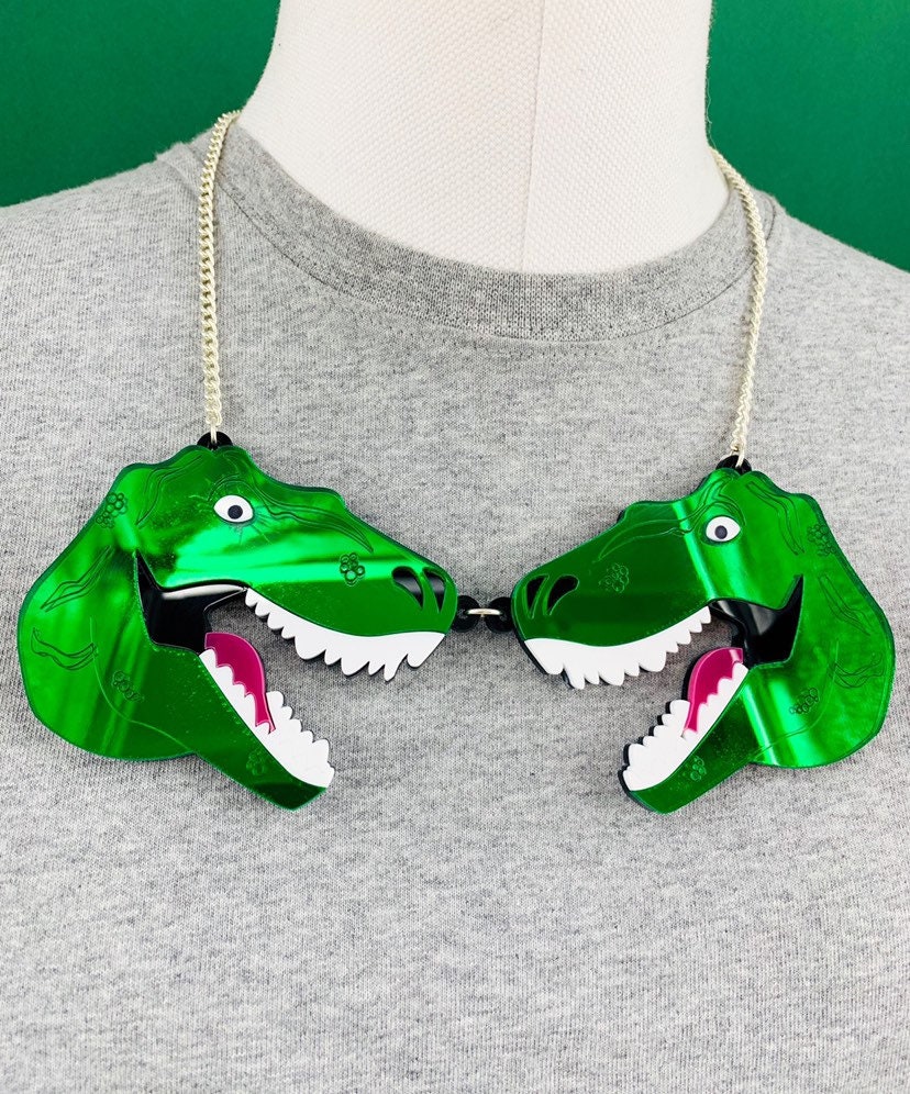 T-rex Necklace Animal Jewellery Perspex Jewellery Acrylic | Etsy