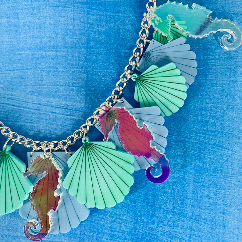 Shell Necklace, Plastic Jewellery, Handmade Jewellery, Acrylic ...