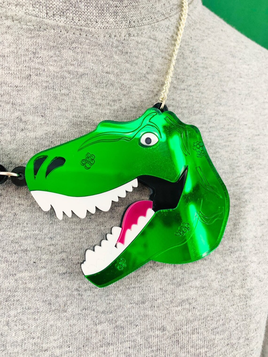 T-rex Necklace Animal Jewellery Perspex Jewellery Acrylic | Etsy