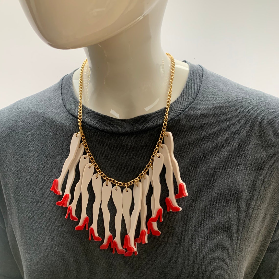 Leg Necklace Plastic Jewellery Perspex Jewellery Acrylic | Etsy