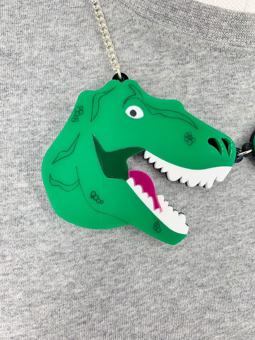 T-rex Necklace Animal Jewellery Perspex Jewellery Acrylic | Etsy