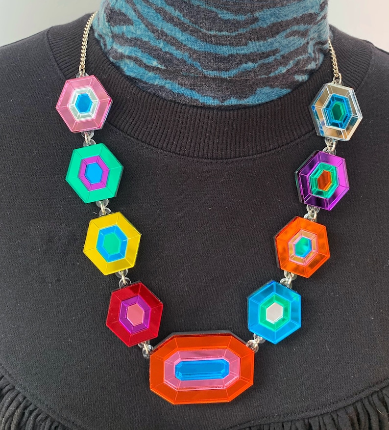 Jewels Necklace Perspex Jewellery Plastic Jewellery Acrylic | Etsy