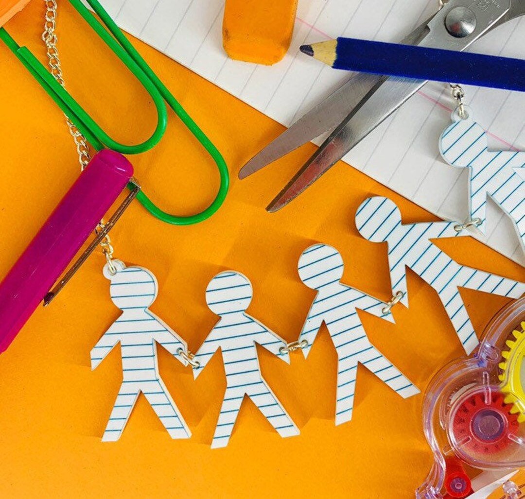 Paper Man Necklace, Statement Jewellery, Plastic Jewellery, Perspex ...
