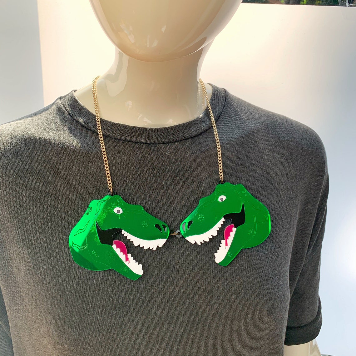 T-rex Necklace Animal Jewellery Perspex Jewellery Acrylic | Etsy