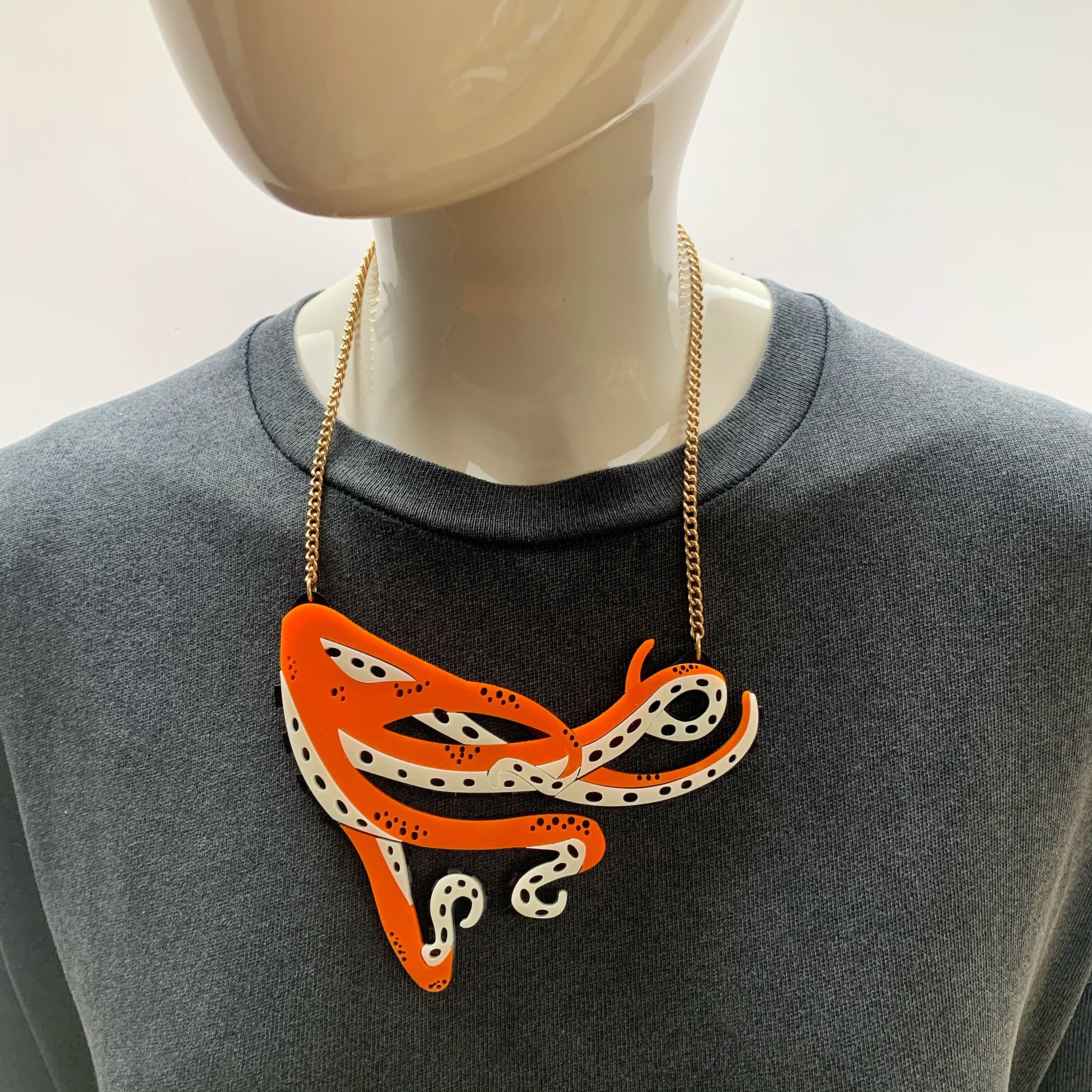 Octopus Necklace, Perspex Jewellery, Perspex Jewelry, Acrylic Jewellery ...