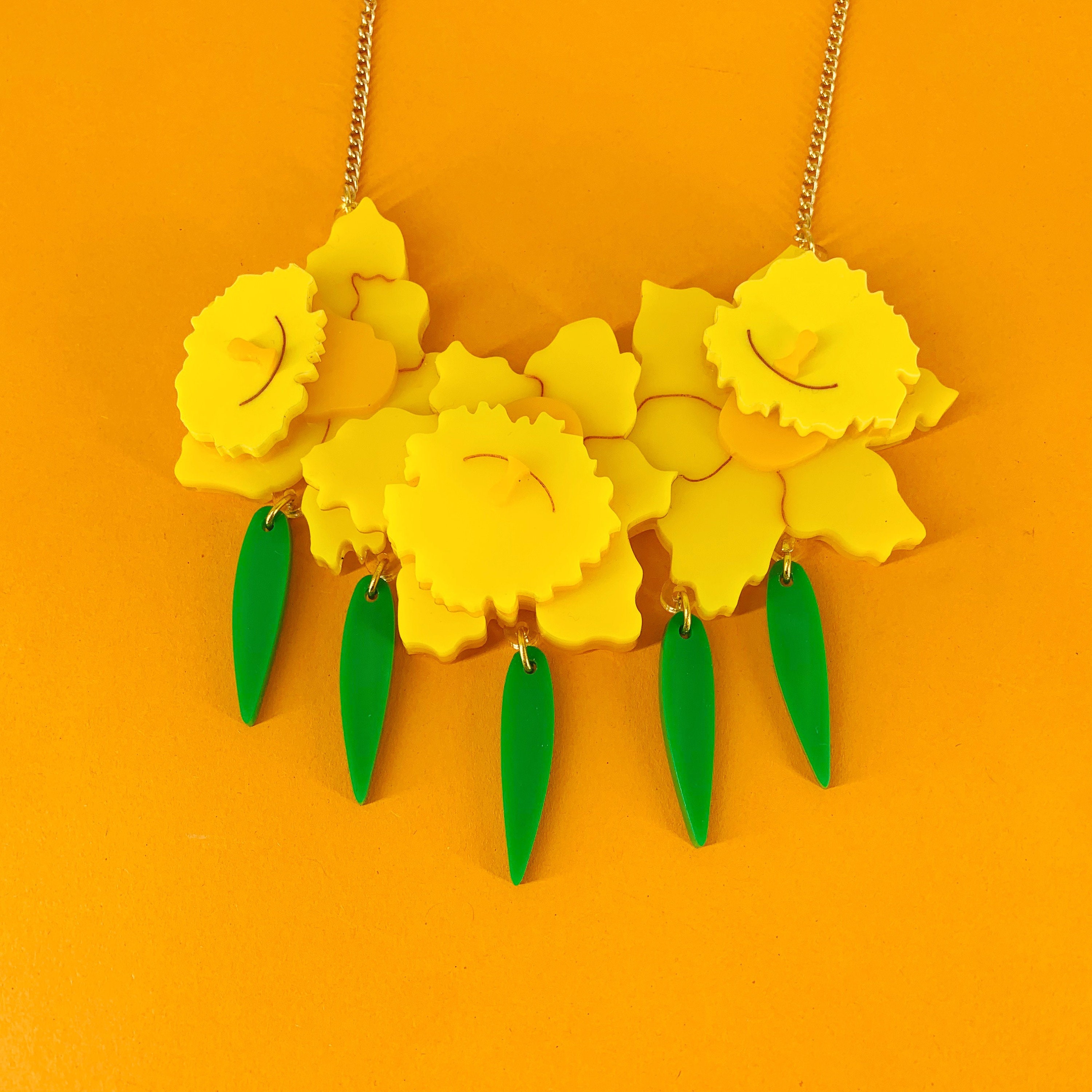 Daffodil Necklace, Statement Jewellery, Statement Necklace, Floral ...