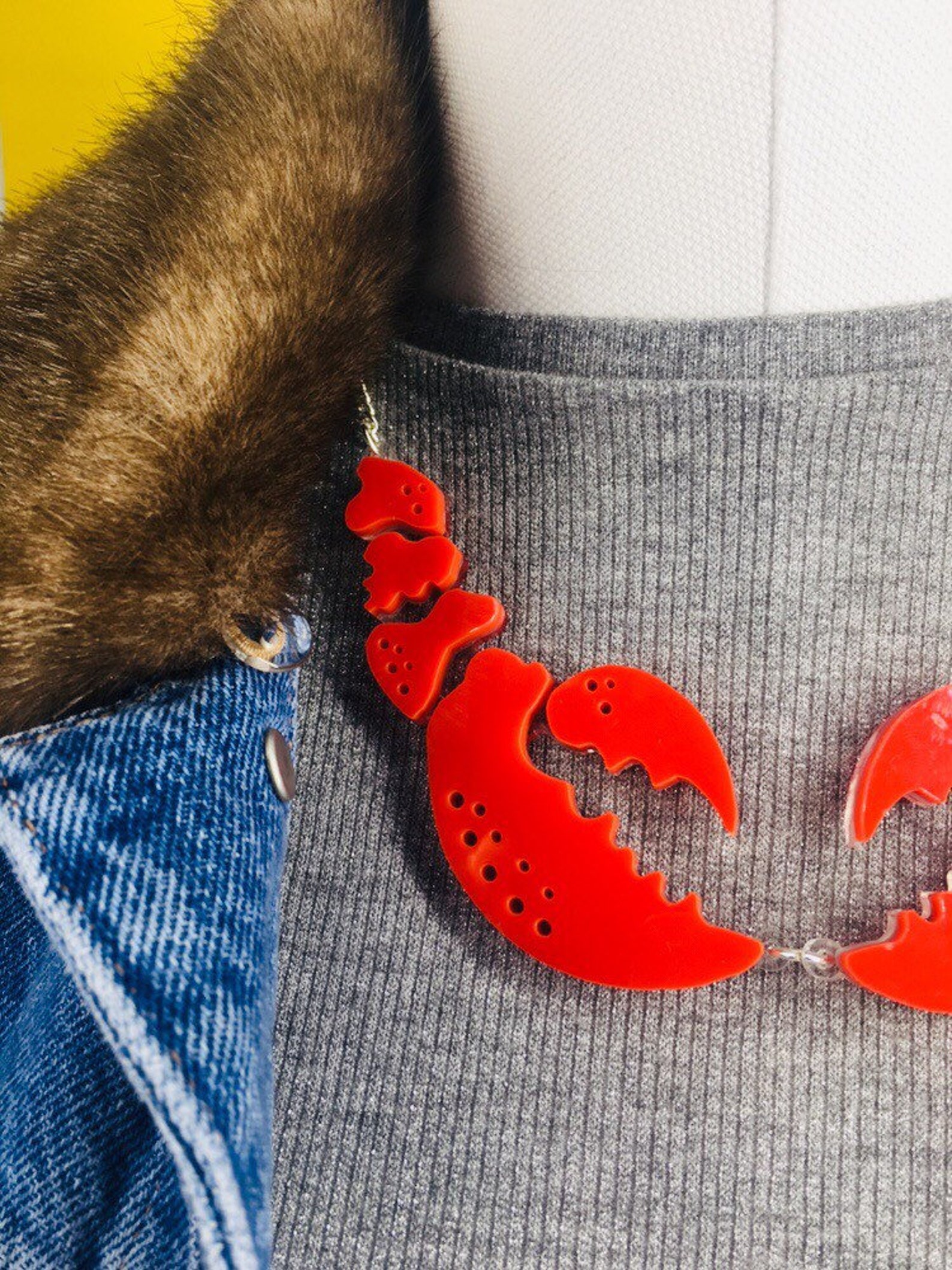 Lobster Necklace Perspex Jewellery Perspex Jewelry Acrylic | Etsy