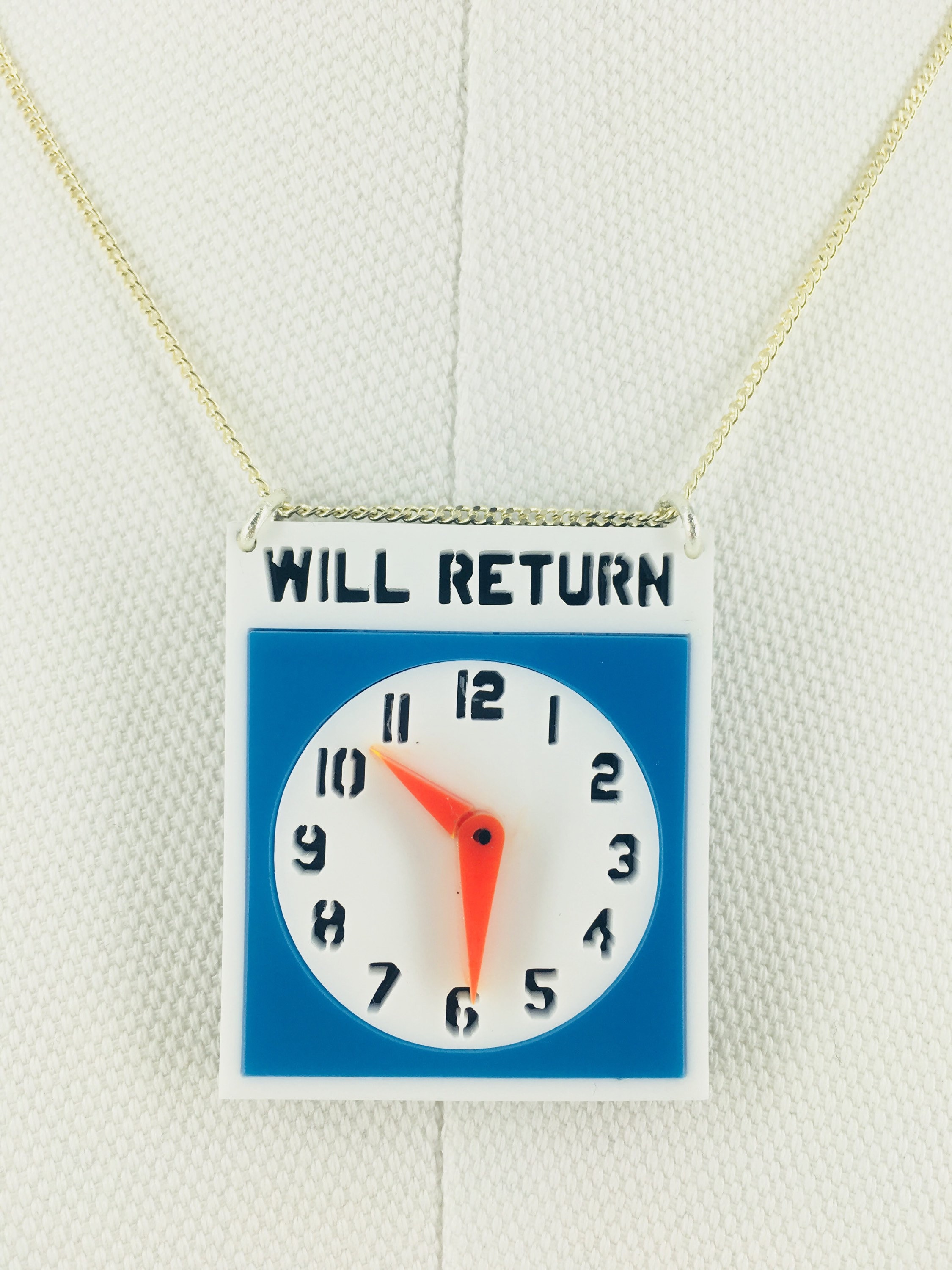 Retro Clock Clock Necklace Perspex Necklace Perspex | Etsy