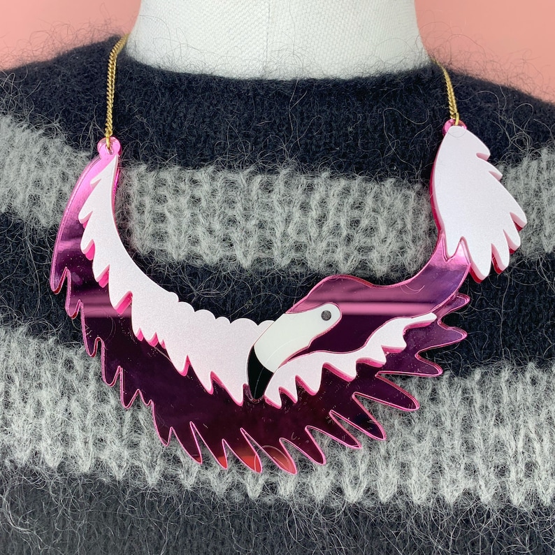 Flamingo Collar Plastic Jewellery Statement Necklace | Etsy