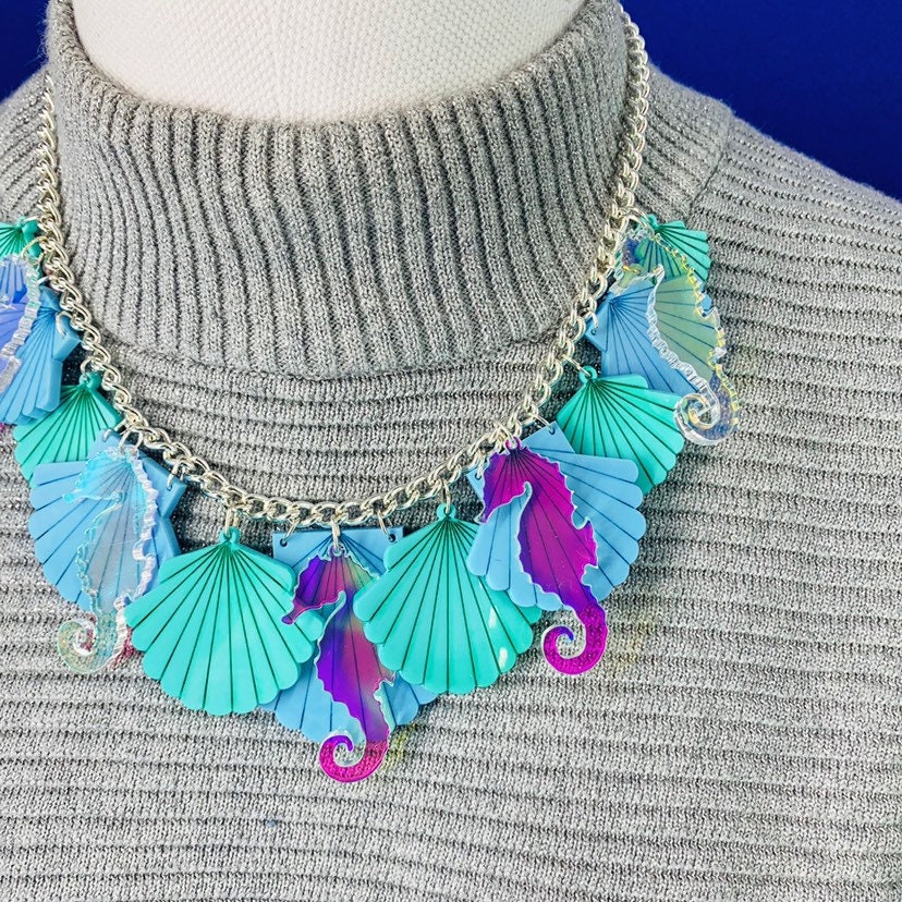 Shell Necklace, Plastic Jewellery, Handmade Jewellery, Acrylic ...