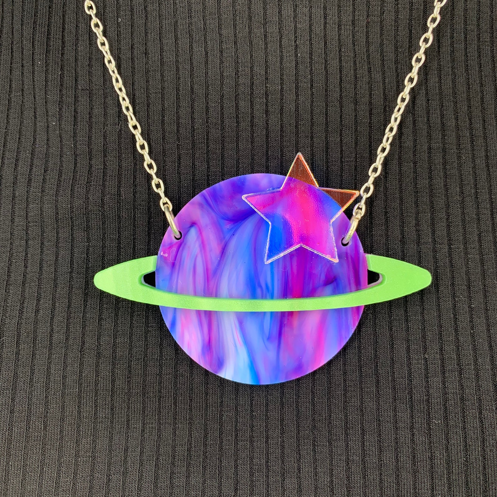Planet Necklace Space Jewellery Perspex Jewellery Laser Cut - Etsy UK