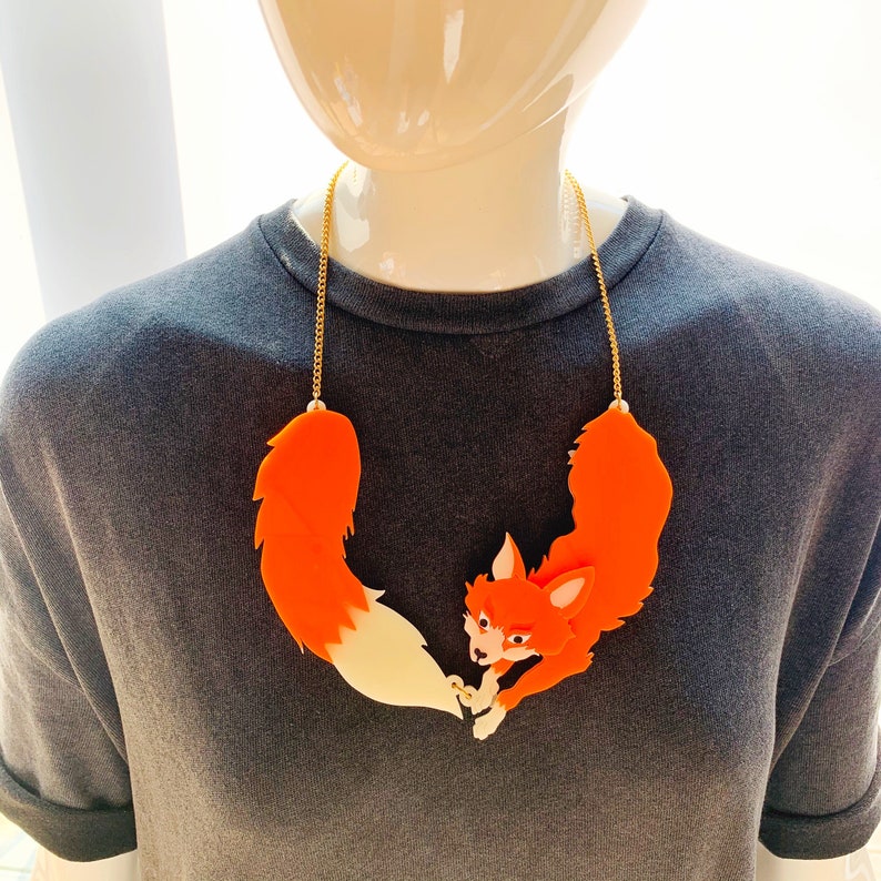 Fox Necklace Animal Jewellery Plastic Jewellery Perspex - Etsy UK