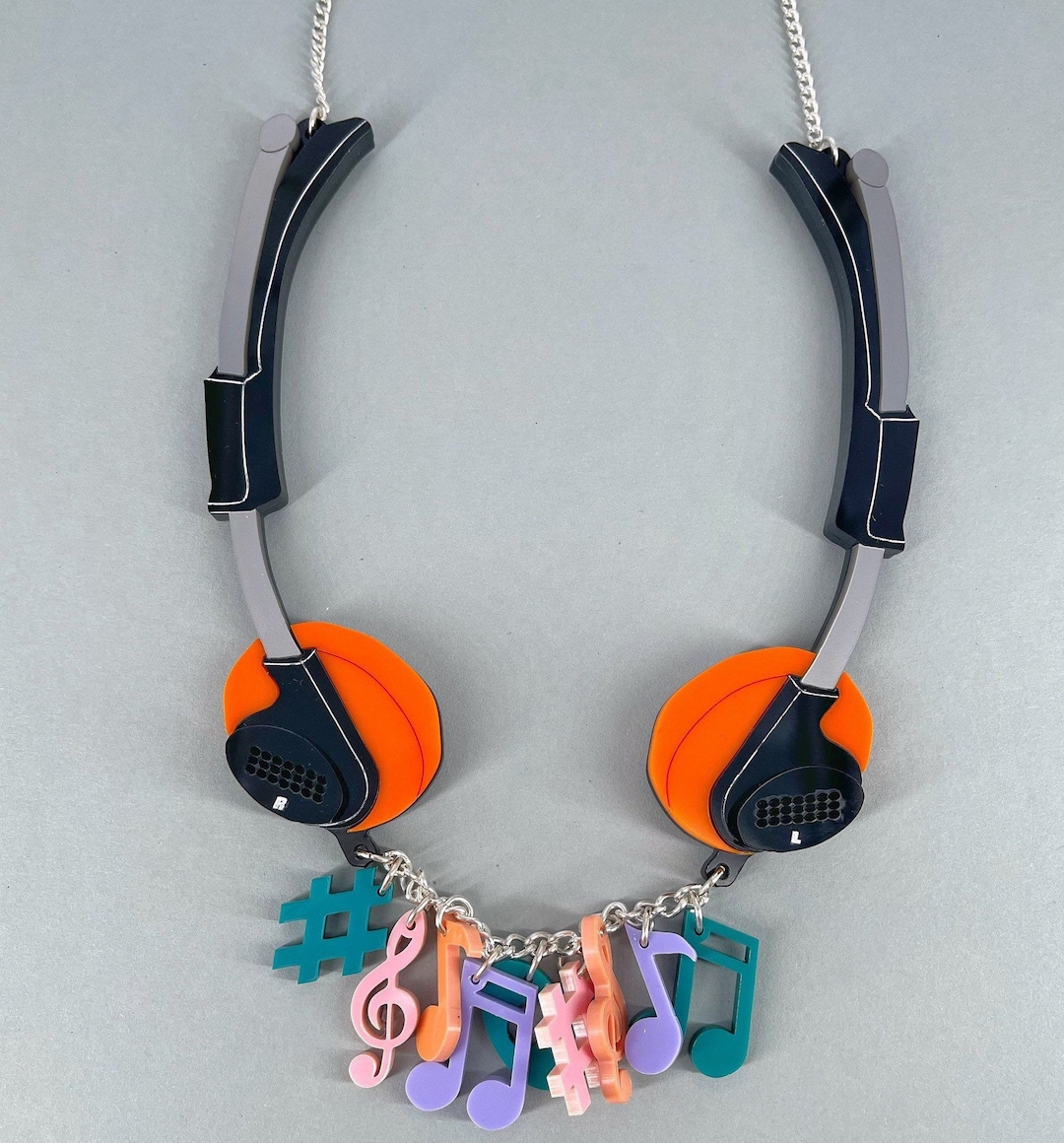 Headphones Necklace, Plastic Jewellery, Statement Jewellery, Laser Cut ...