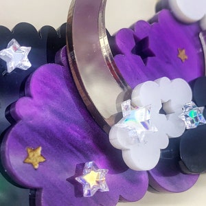 Moon & Clouds Necklace, Plastic Jewellery, Perspex Jewellery, Acrylic ...