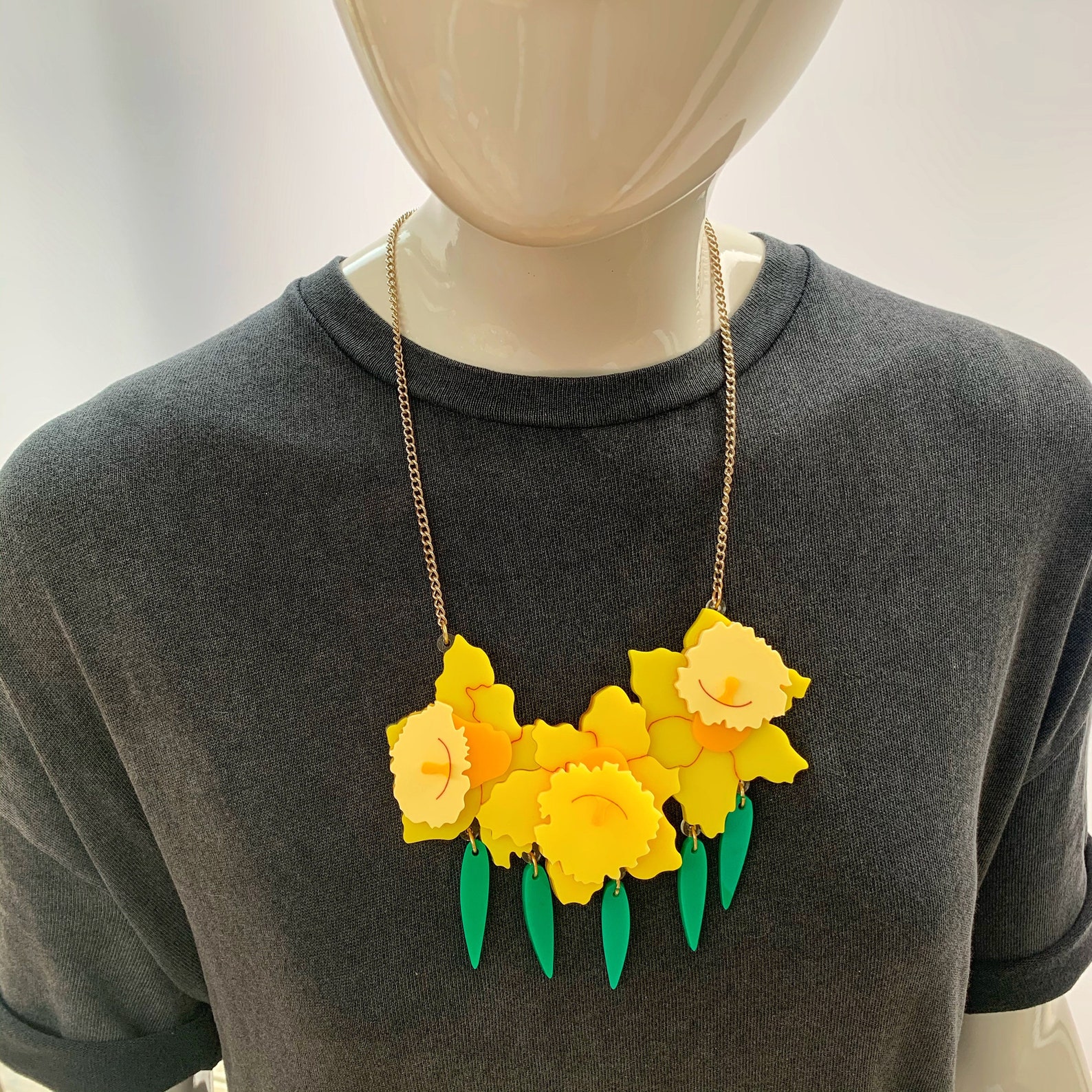 Daffodil Necklace, Statement Jewellery, Statement Necklace, Floral ...