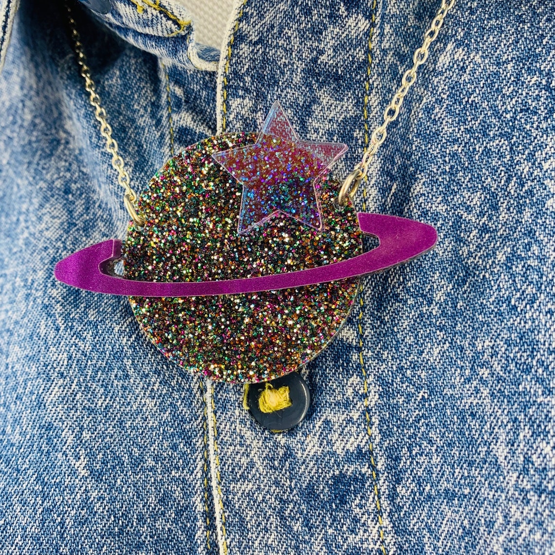 Planet Necklace Space Jewellery Perspex Jewellery Laser Cut - Etsy UK