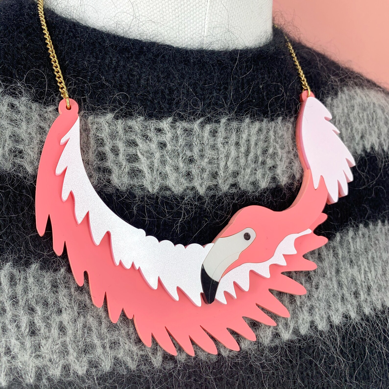 Flamingo Collar Plastic Jewellery Statement Necklace - Etsy
