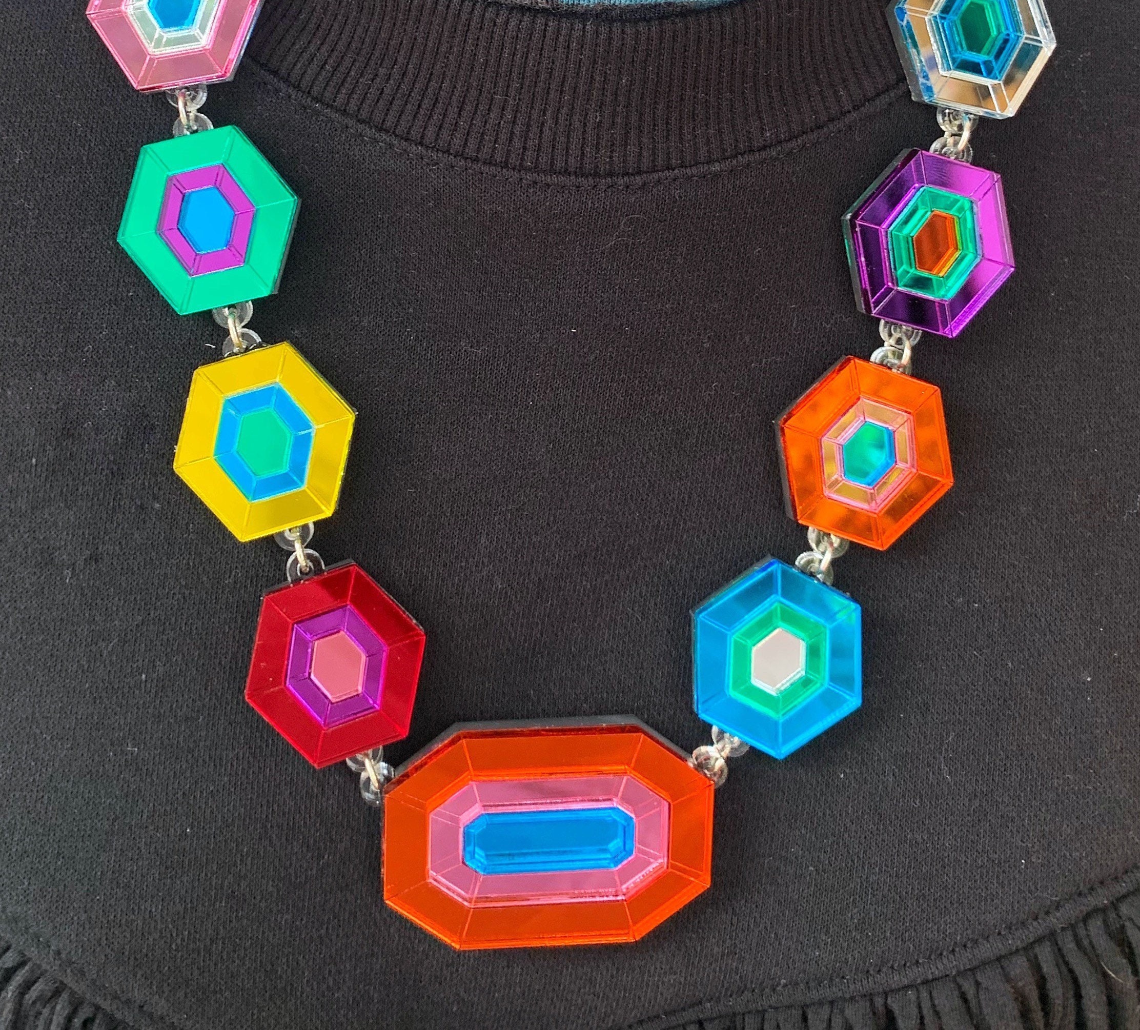 Jewels Necklace Perspex Jewellery Plastic Jewellery Acrylic | Etsy