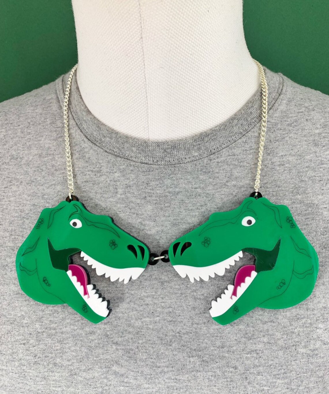 T-rex Necklace Animal Jewellery Perspex Jewellery Acrylic | Etsy