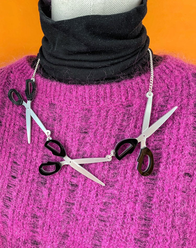 Scissors Necklace Acrylic Jewellery Plastic Jewellery | Etsy