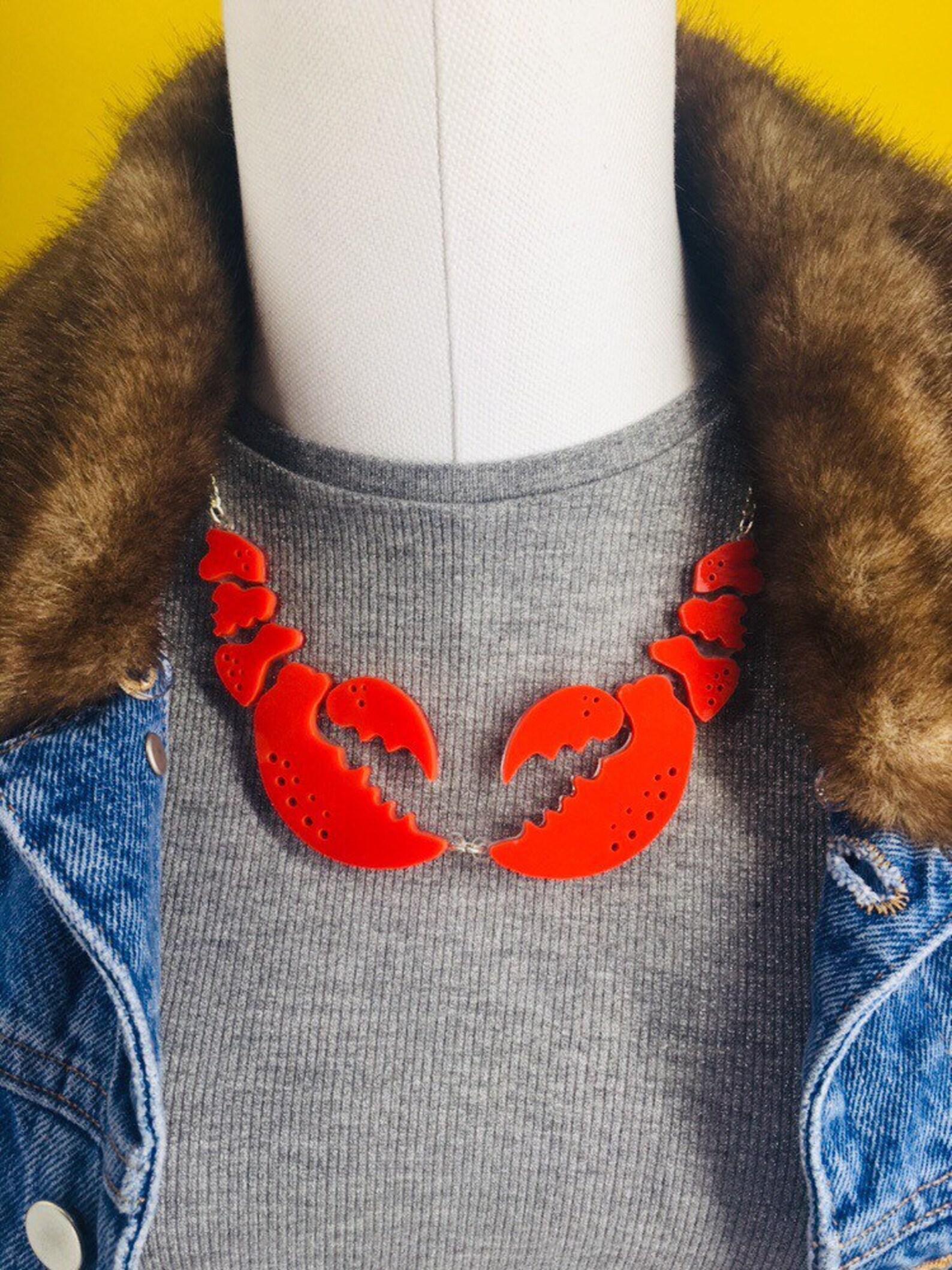 Lobster Necklace Perspex Jewellery Perspex Jewelry Acrylic | Etsy