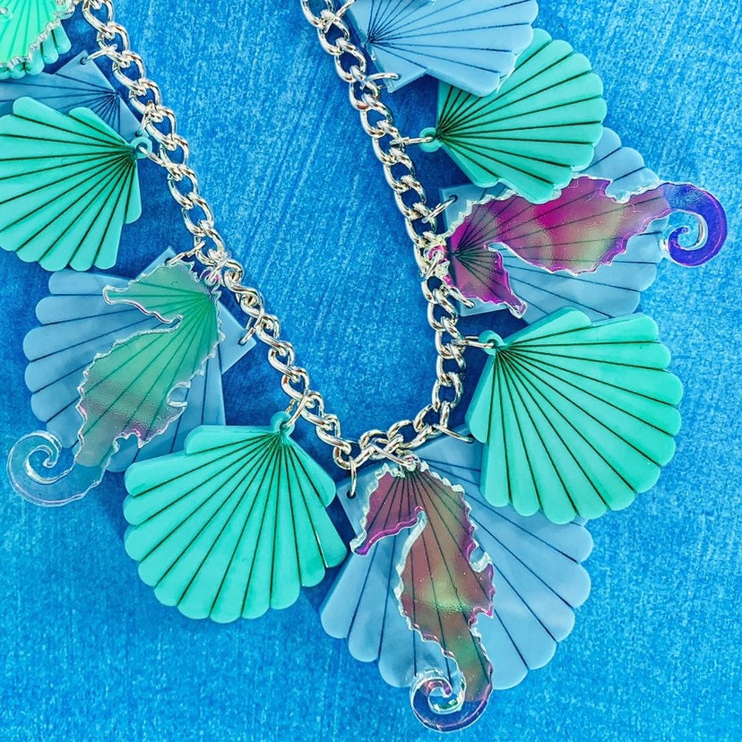 Shell Necklace, Plastic Jewellery, Handmade Jewellery, Acrylic ...