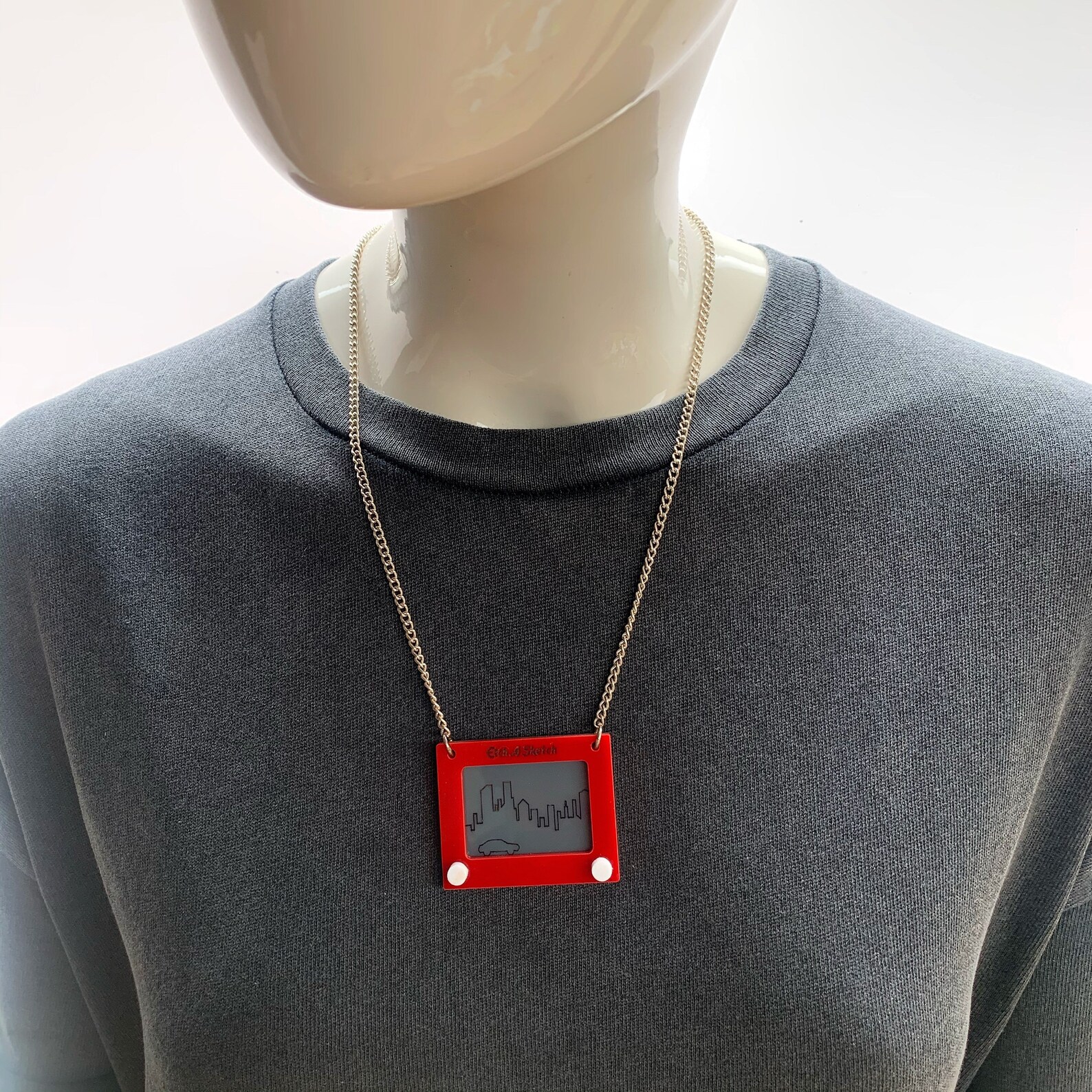 Etch a Sketch Necklace Toy Necklace Perspex Jewellery | Etsy
